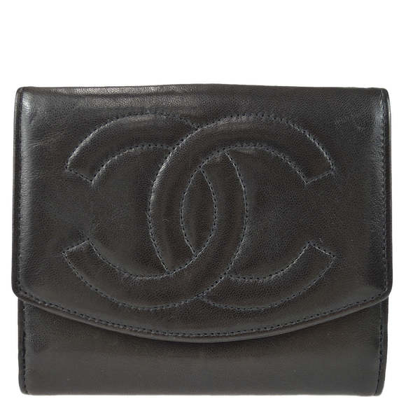 CHANEL | Bags | Chanel Bifold Wallet Black Lambskin 8997 | Poshmark